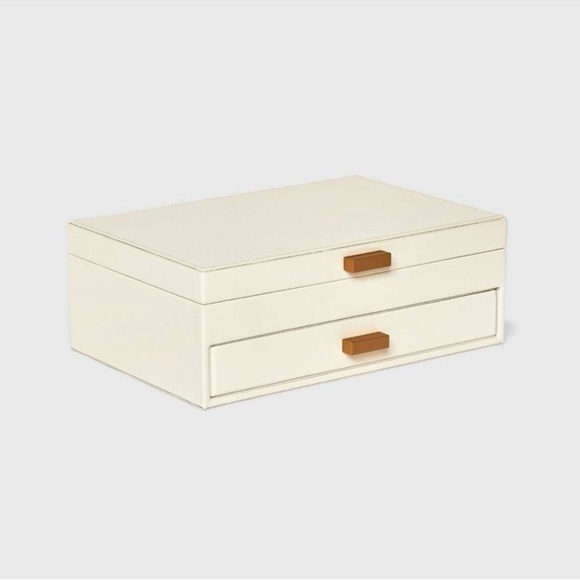 Storage & Organization | Elegant Cream Storage Box With Tan Accents ...
